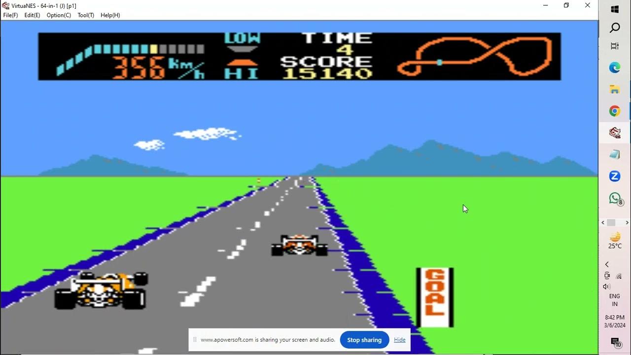 F1 Race NES Gameplay without a single collision - YouTube