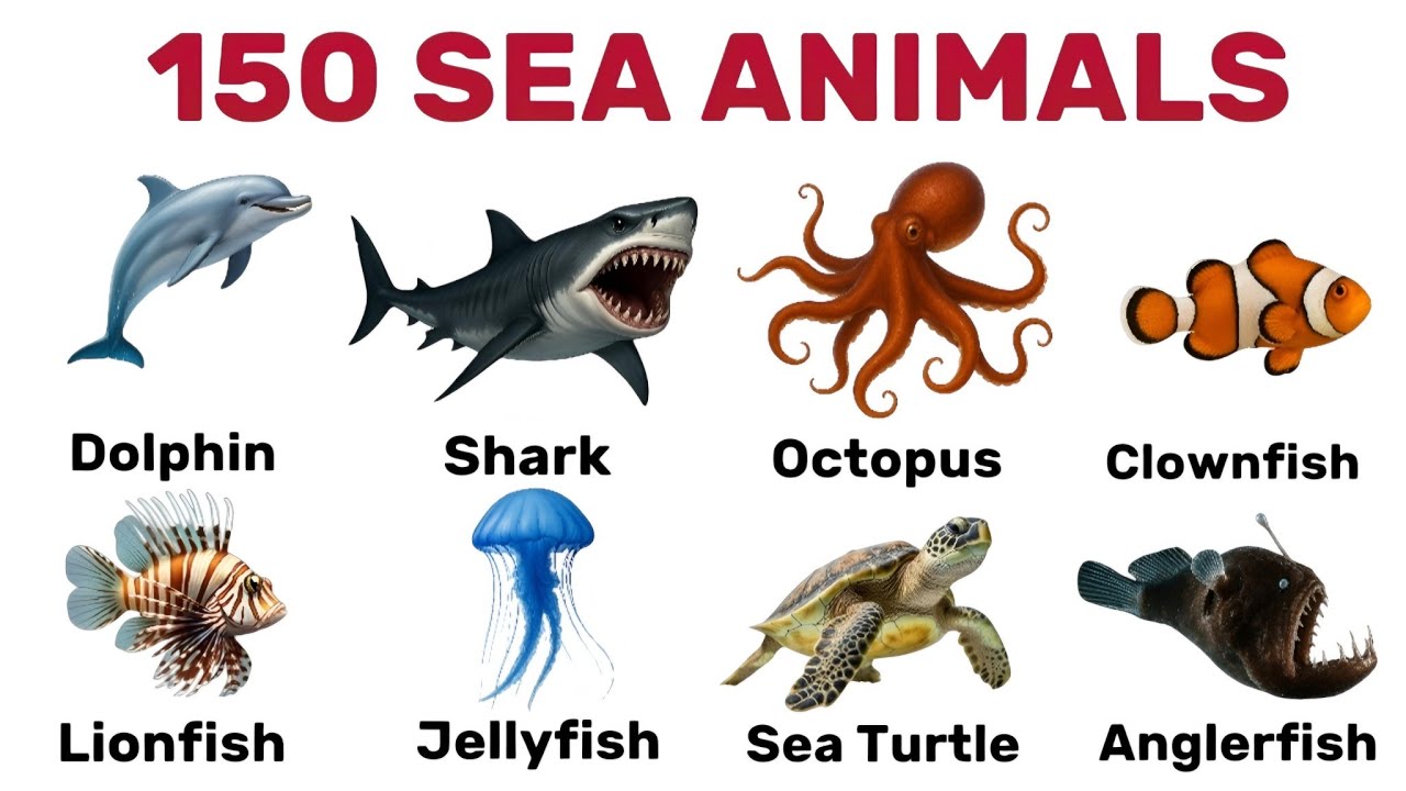150+ Sea Animals Names with Pictures & Sounds | Learn Ocean & Marine ...