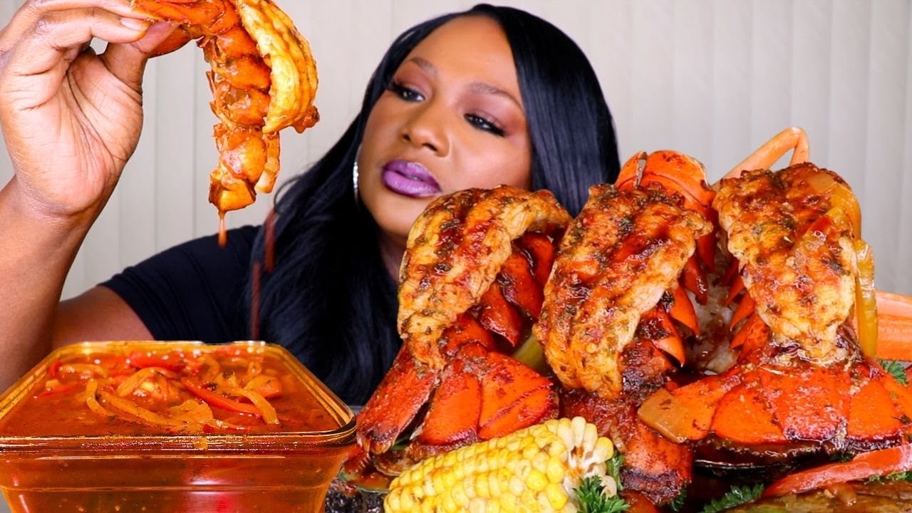 2x SPICY LOBSTER TAILS + GREEN LIP MUSSELS | SEAFOOD BOIL MUKBANG - YouTube