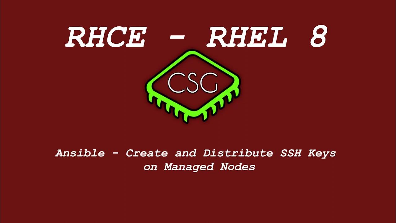 RHCE RHEL 8 - Ansible - Create and Distribute SSH Keys on Managed Nodes - YouTube