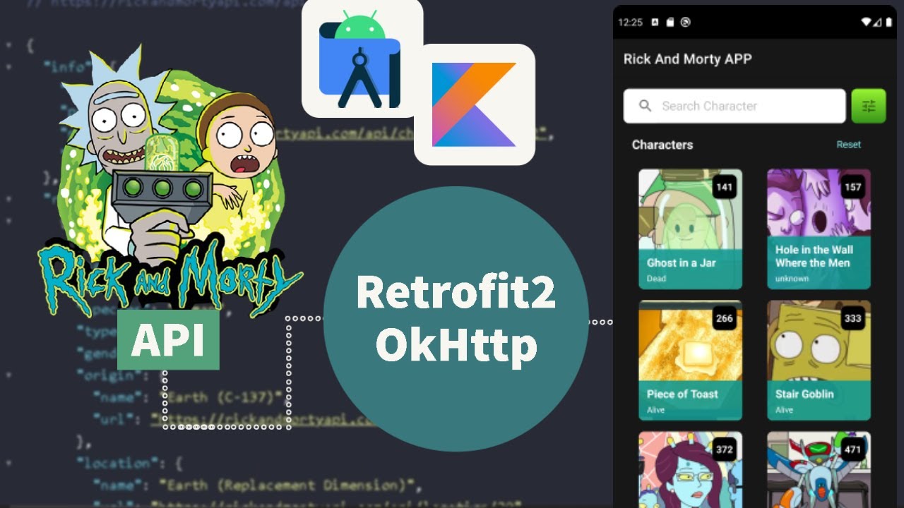 Rick And Morty Api App Android Com Retrofit2 E Ok Tutorial Kotlin Parte 1 Youtube 2216
