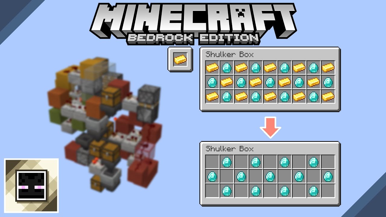 Minecraft Bedrock Tutorial: Shulker Box Selective Unloader V2 - YouTube