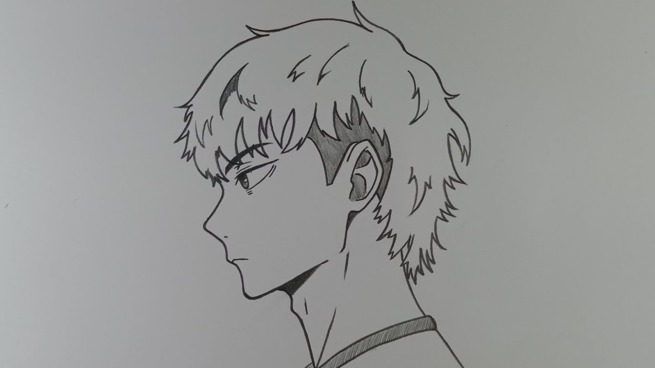 Cara menggambar anime untuk pemula || Menggambar anime cowok rambut ...