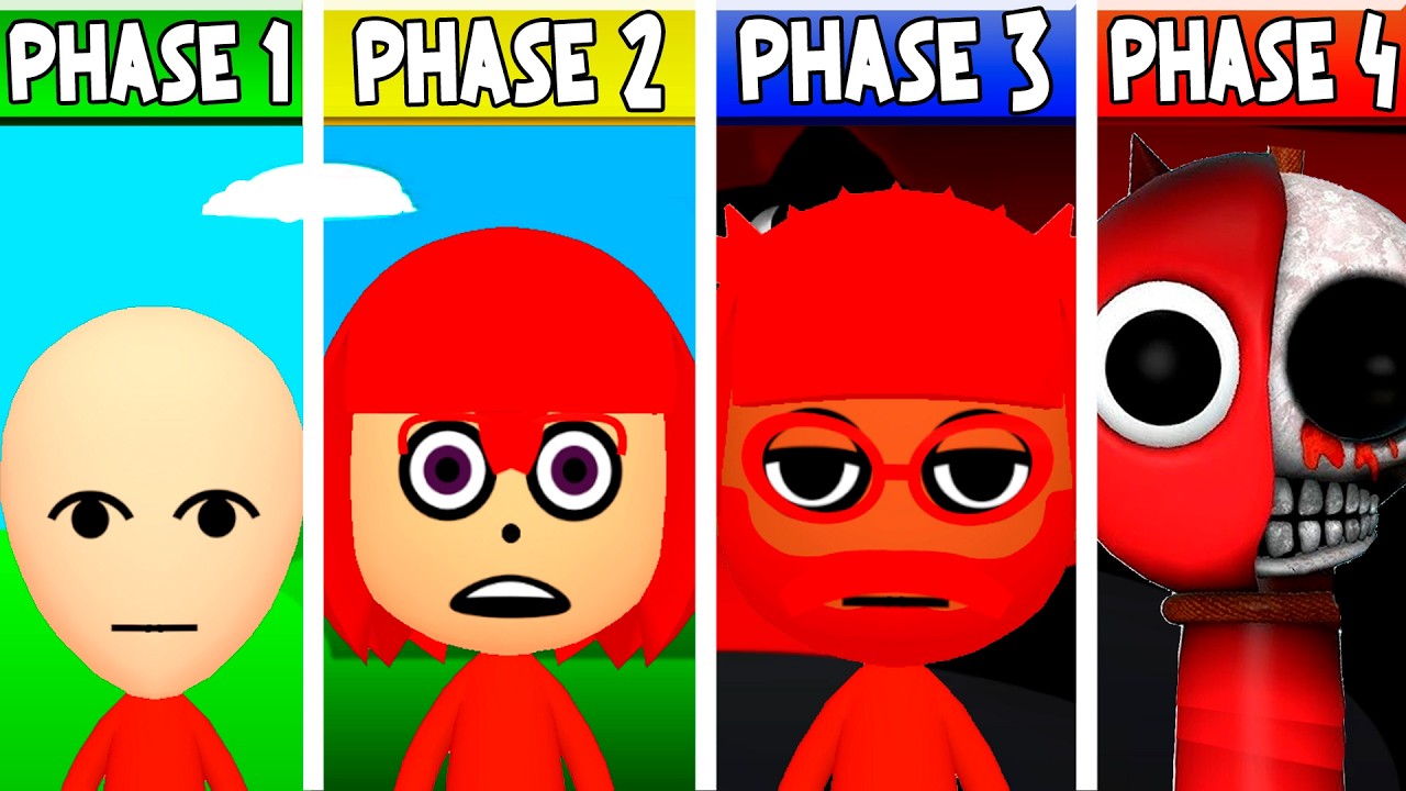 Mii ALL Phase 1 VS Phase 2 VS Phase 3 VS Phase 4 in Incredibox Sprunki ...