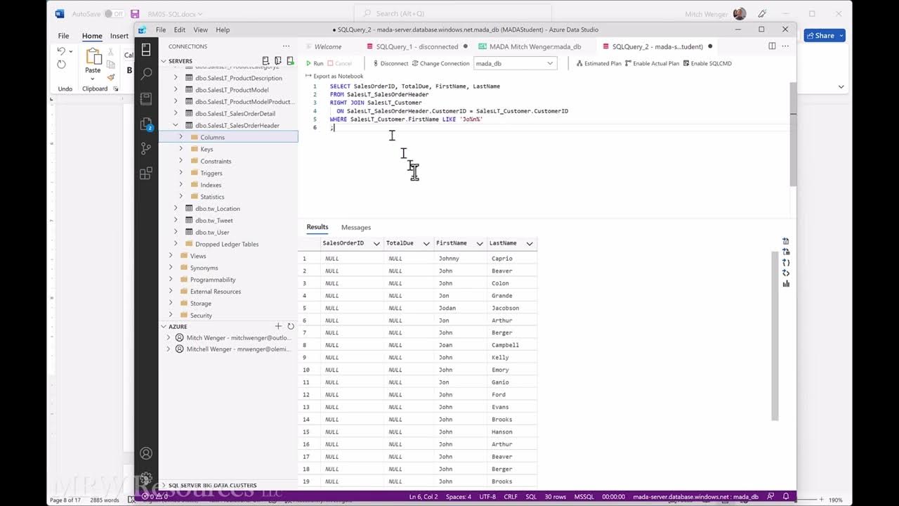SQL Left and Right Joins - YouTube