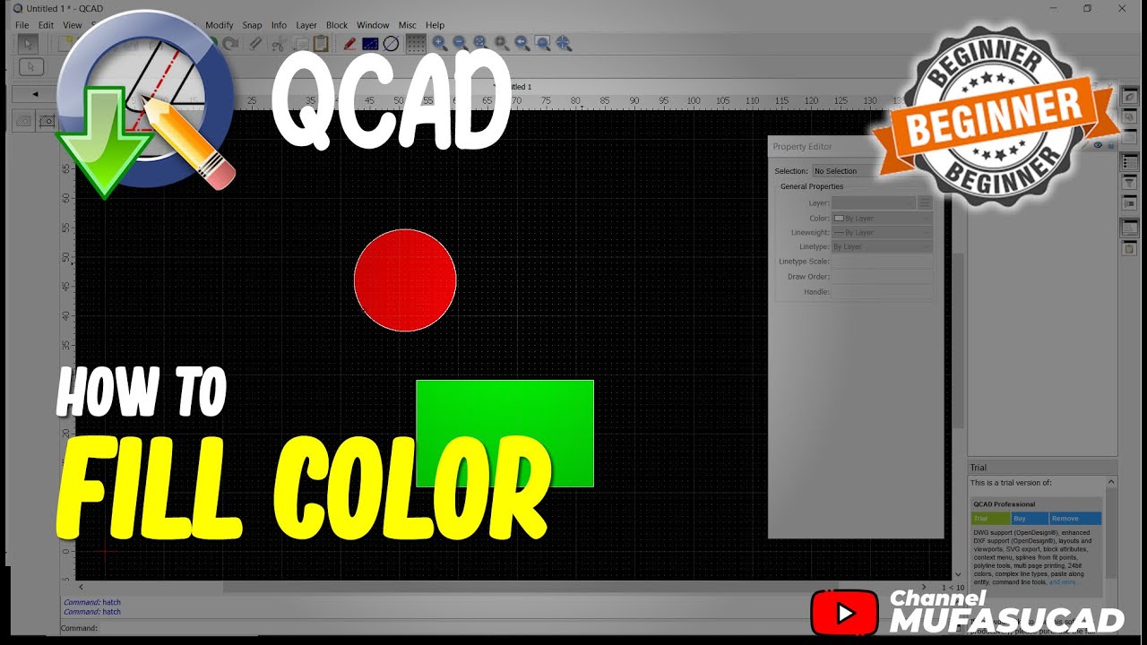 QCAD How To Fill Color - YouTube