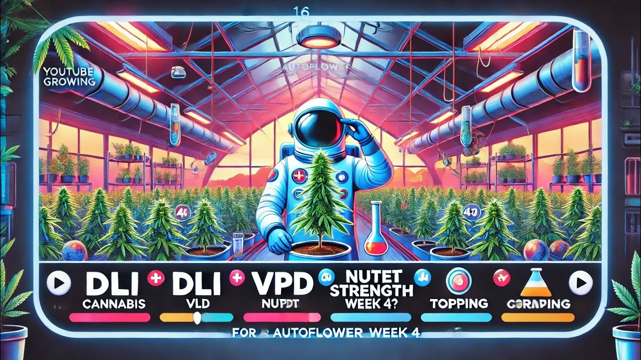 Dli, Vpd, Nute strength, and Topping for Autoflower Week 4?! - YouTube