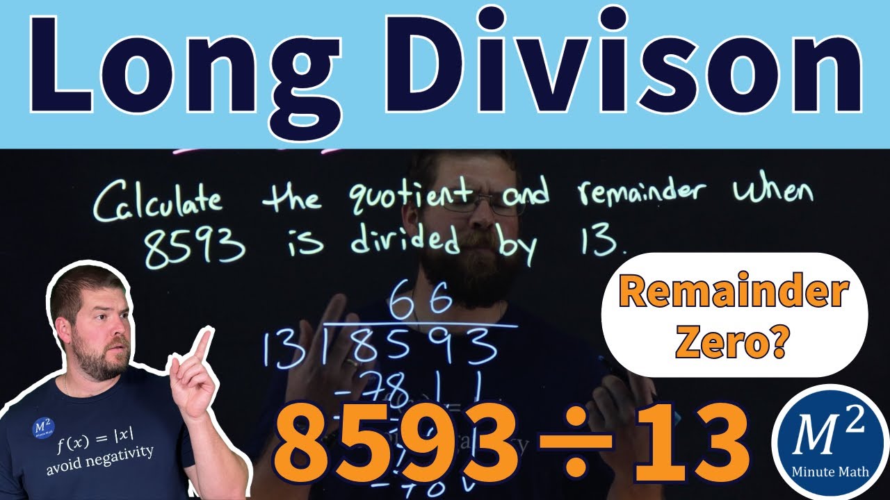 Long Division with Remainders: Solving 8593 ÷ 13! - YouTube