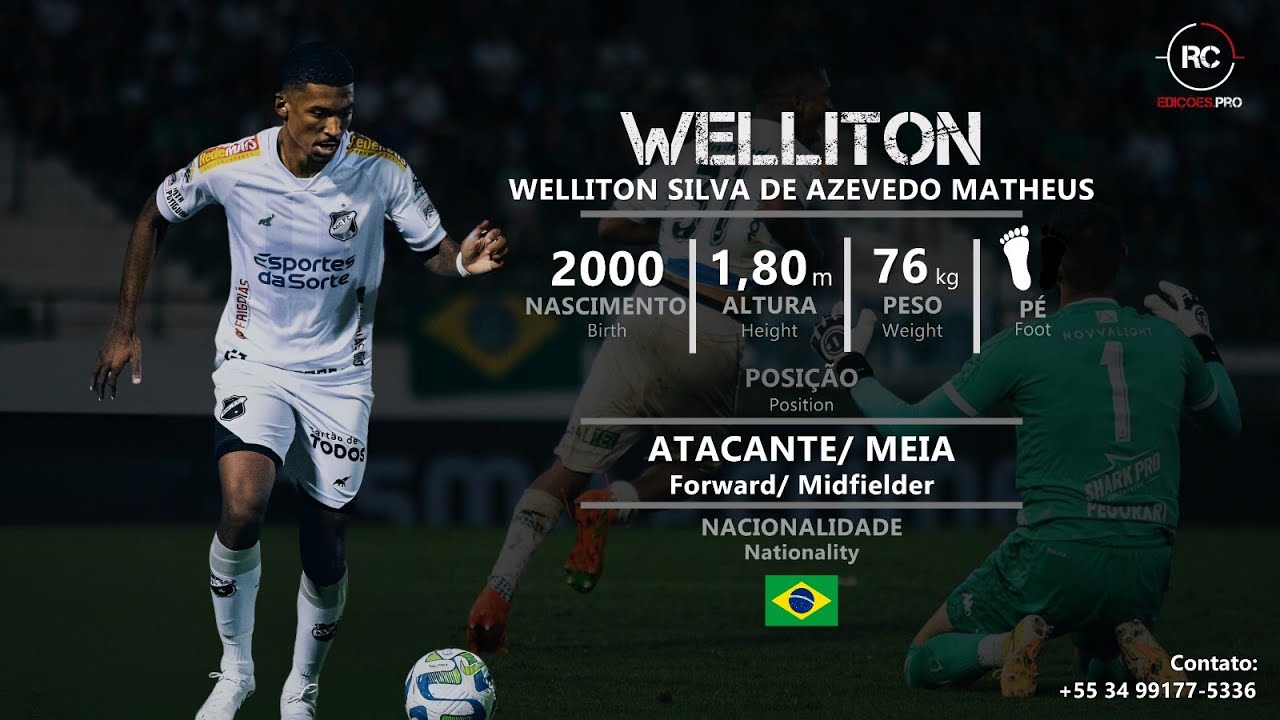 Welliton - Atacante / Meia (Forward / Midfielder) - 2000 (2023) - YouTube