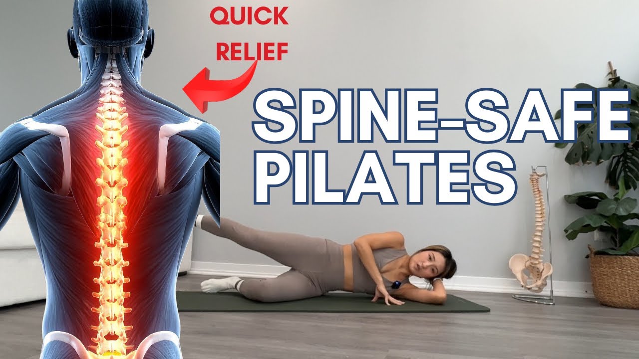 20Min Pilates For Sensitive Spine - Total body! - YouTube