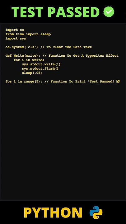 How To Make TEST PASSED! Script | Python #Shorts - YouTube