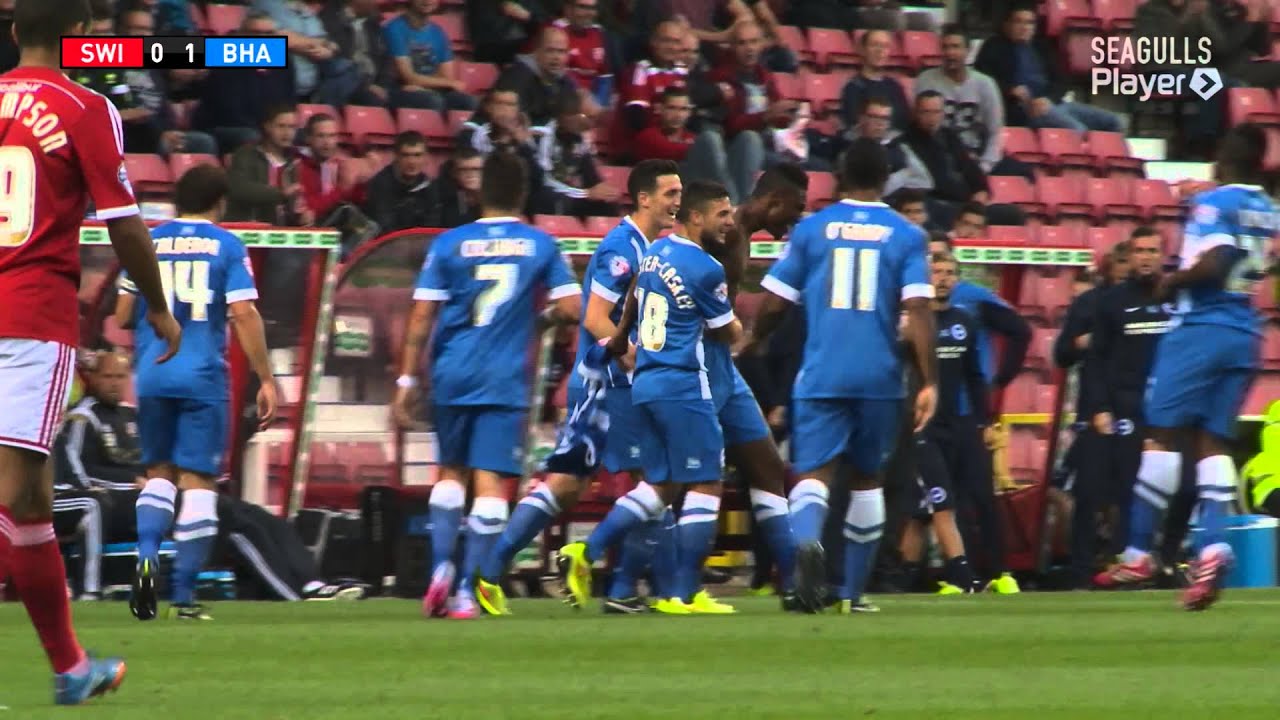 ROHAN INCE WONDER GOAL FOR BRIGHTON AGAINST SWINDON TOWN - YouTube