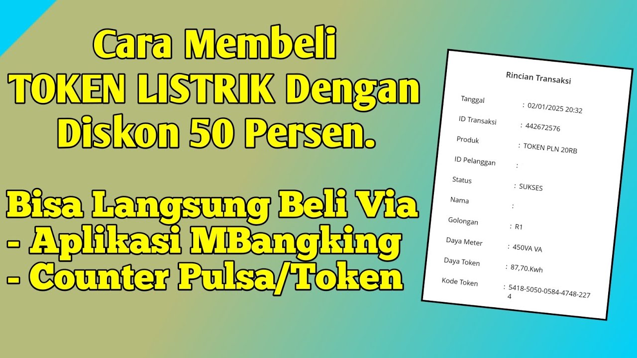 Cara Membeli Token Listrik Dengan Diskon 50 Persen - YouTube