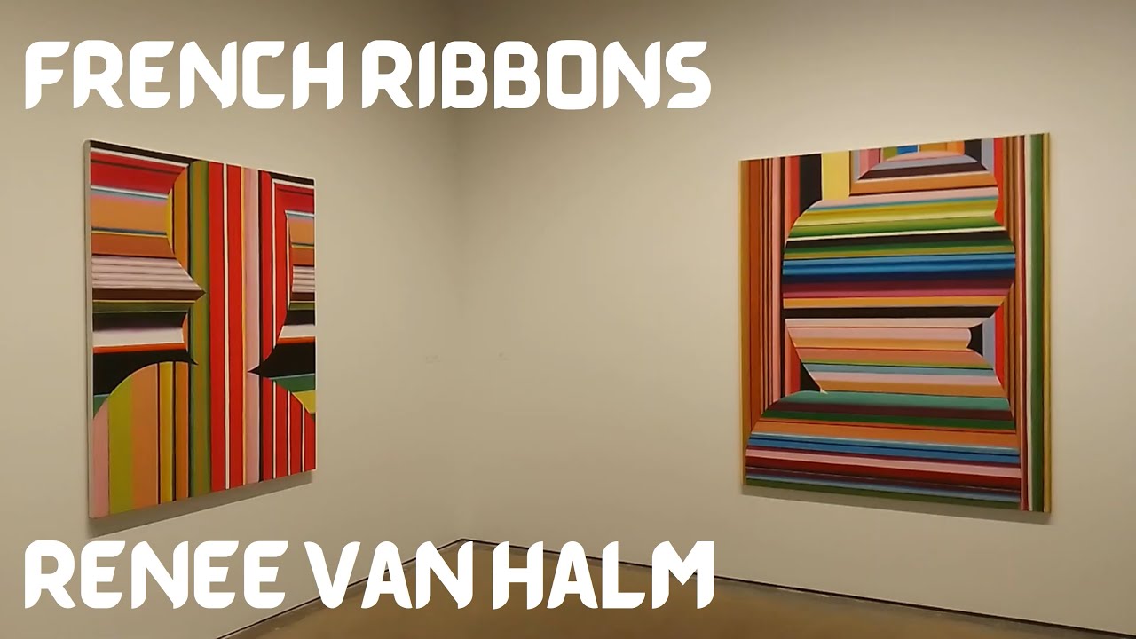 Renee Van Halm at Equinox Gallery shows paintings of geometric abstraction, French ribbons ...