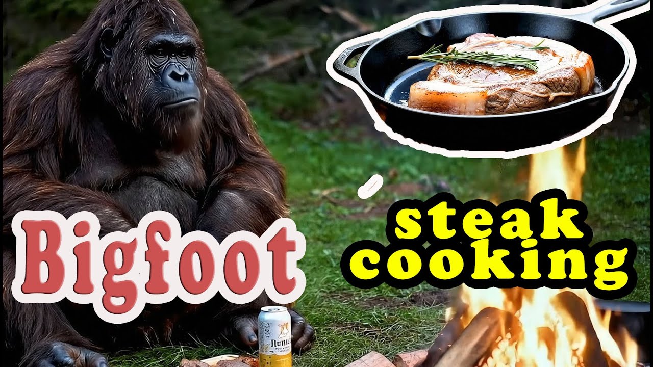 ASRM cooking _ Bigfoot cooks steak alone in the woods - YouTube