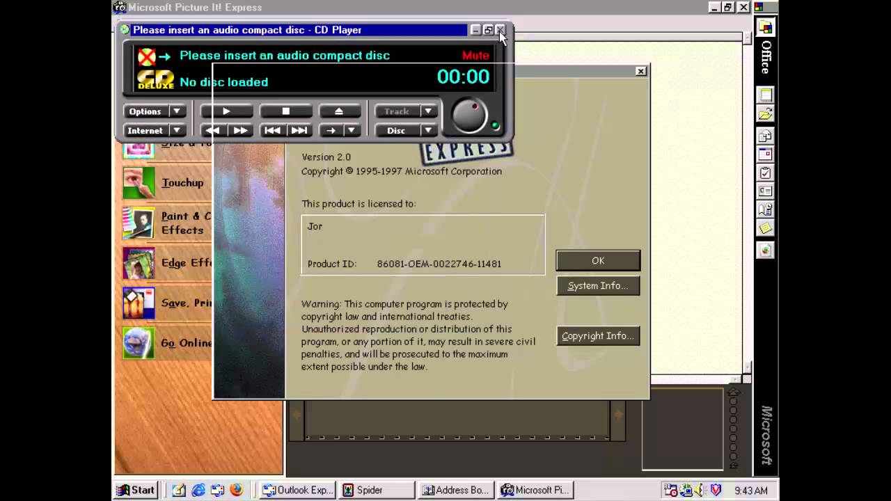 Microsoft Milennium (Windows ME Beta 2) Build 2416 on Virtual PC 2007 ...
