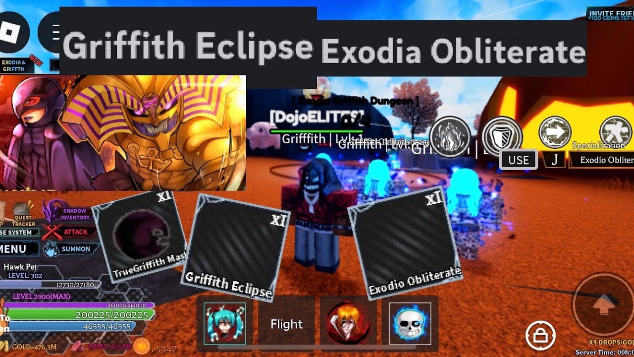 Griffith Eclipse + Exodia Obliterate Limited Divine Specs 💥⬆️ - Anime ...