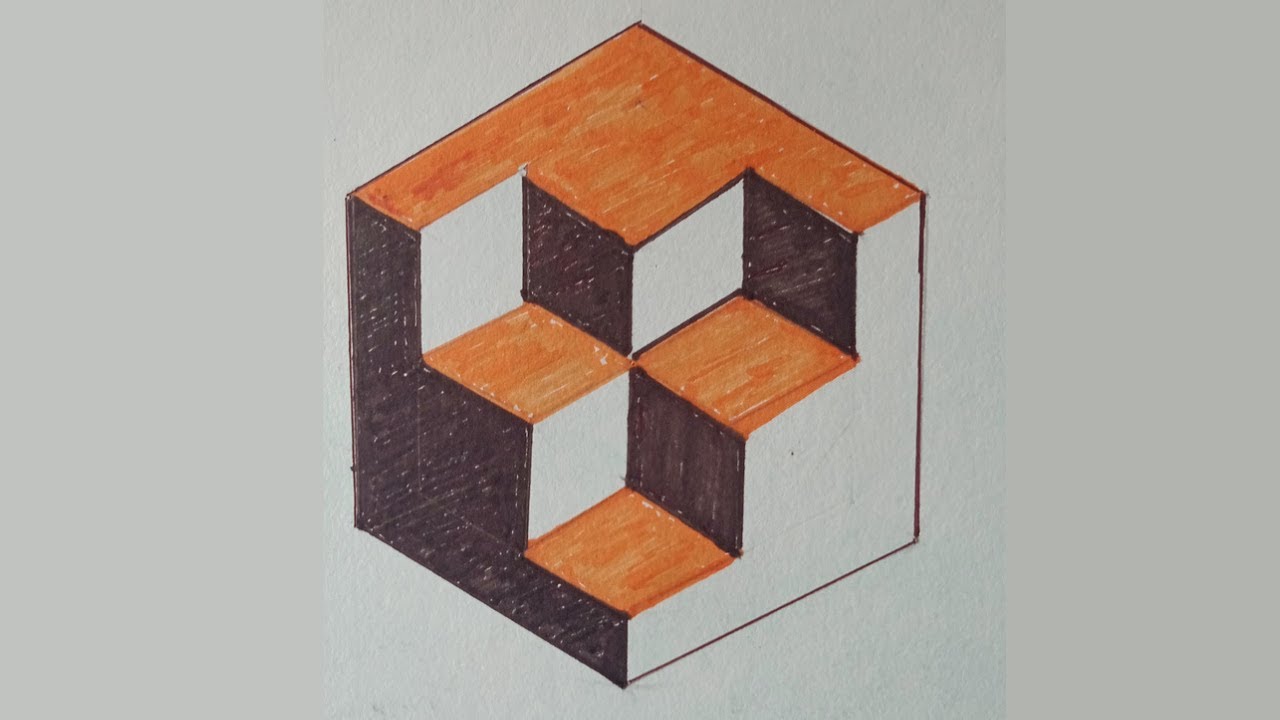 How To Draw A 3D Object || 3D Picture || 3D Geometric Drawing - YouTube