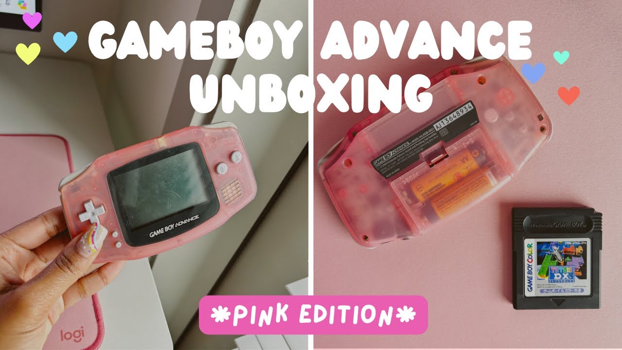 pink nintendo gameboy advance unboxing in 2024 | play test & game play ...