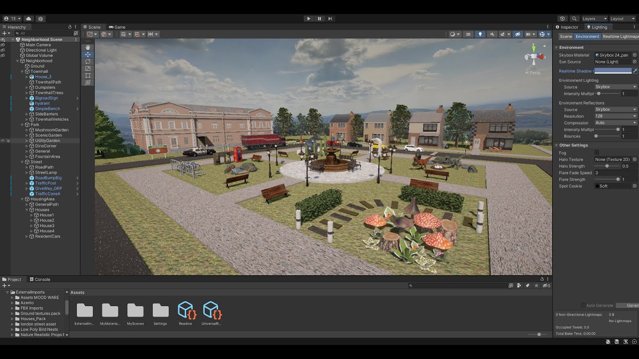 Neighborhood Scene 3D Design in Unity - YouTube