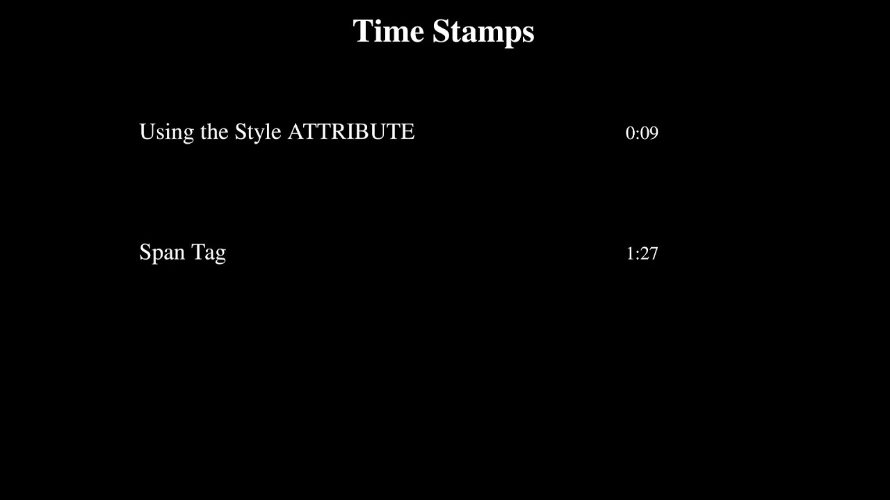 CSS: Within Local Tag Style and Span - YouTube