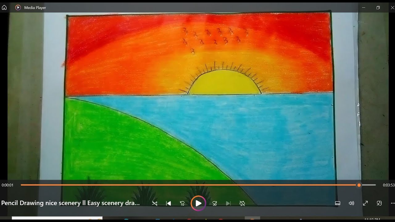 Pencil Drawing nice scenery ll Easy scenery drawing. - YouTube