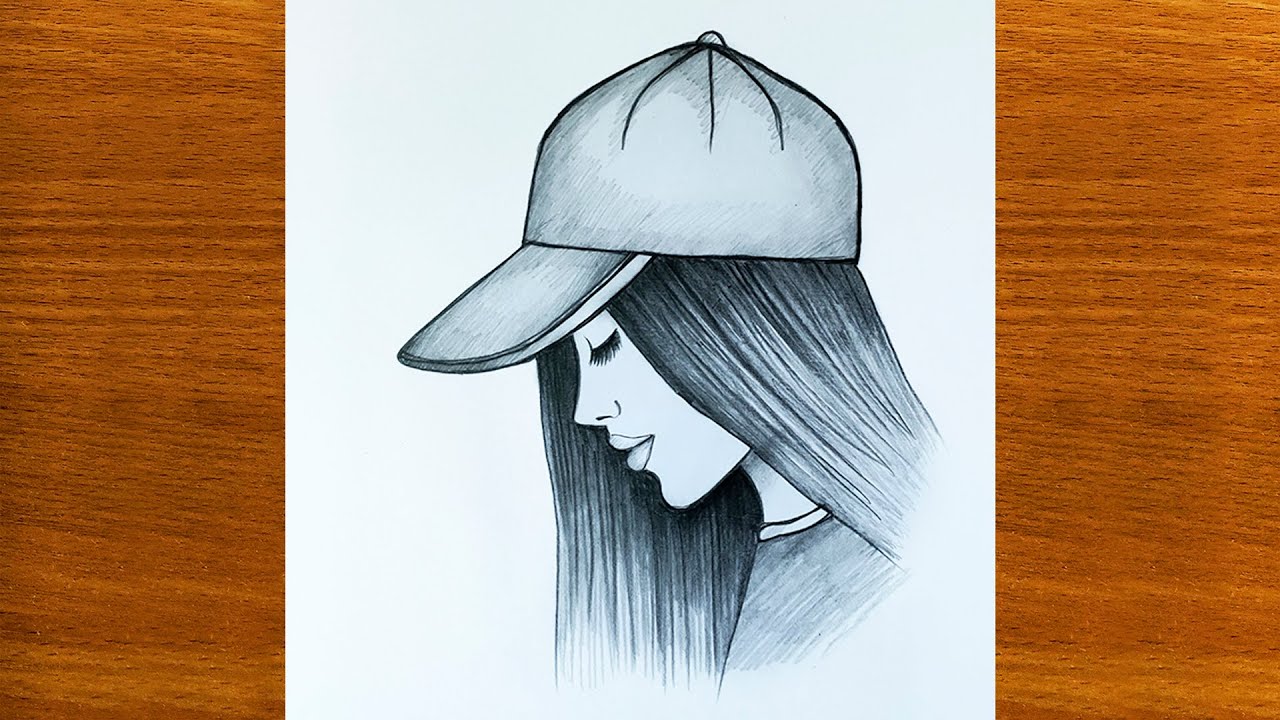 How to draw a girl with cap | Girl drawing easy step by step | Easy ...