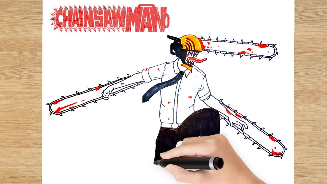 MENGGAMBAR DAN MEWARNAI DENJI CHAINSAW MAN - YouTube