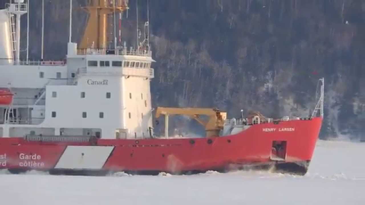 CCGS HENRY LARSEN BREAKING ICE IN CORNER BROOK HARBOUR - YouTube