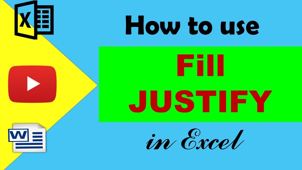 How To Use Fill Justify In Excel YouTube How To Use Fill Justify In Excel YouTube