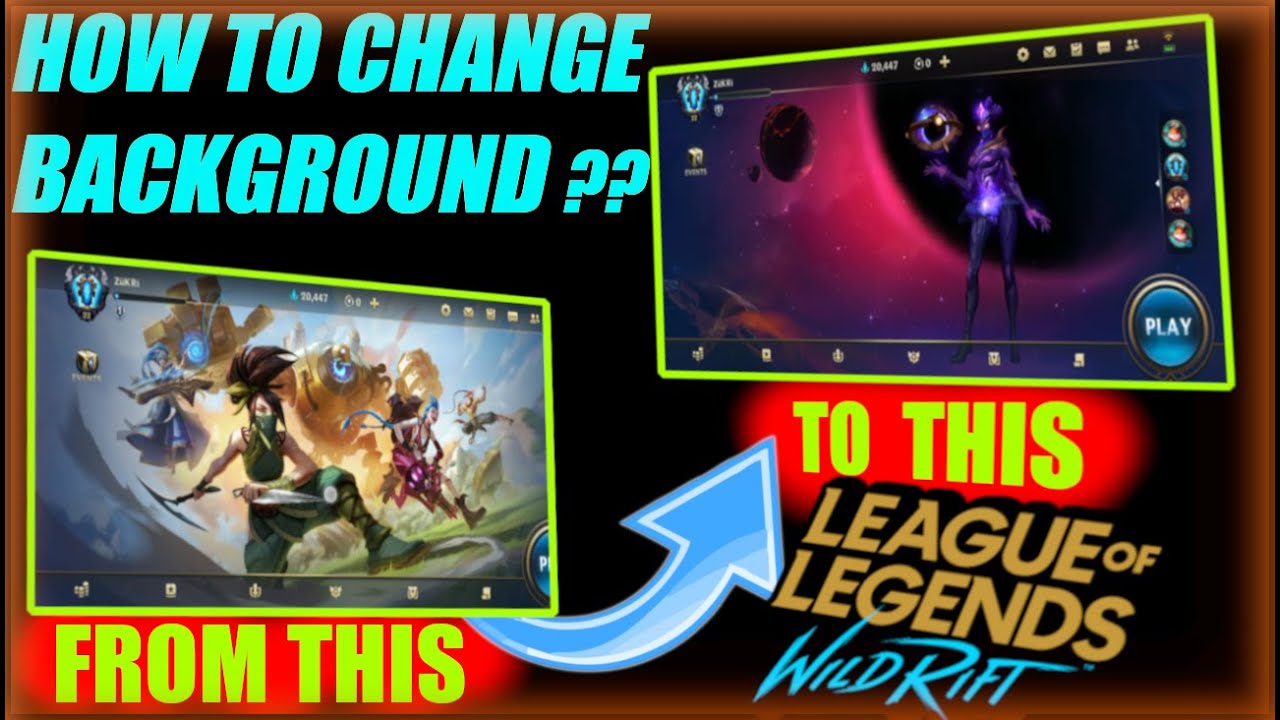 😱How to Change BACKGROUND ON HOME SCREEN in Wild Rift 🔥🔥All New Home ...