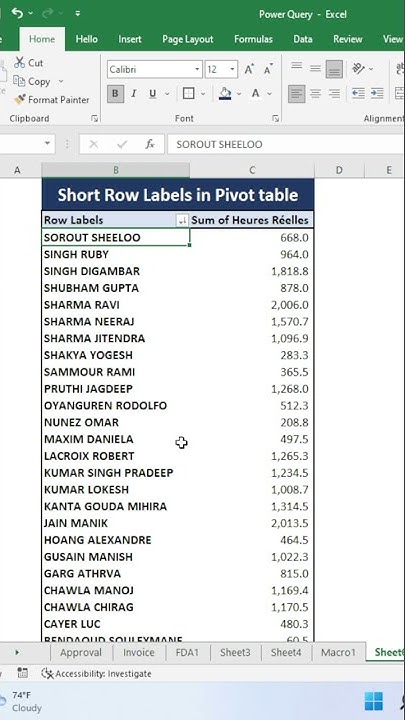 How to Sort Field / Column in Pivot Table #shorts - YouTube