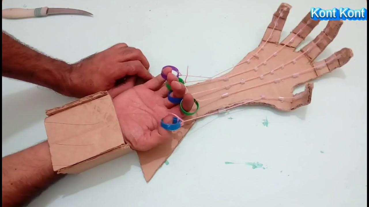 How to make a homemade robotic arm with rope / kartondan el yapma - YouTube