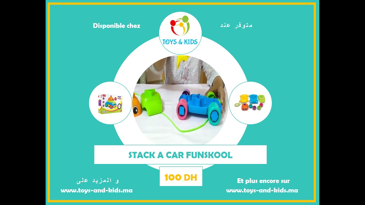 VOITURE A TIRER STACK A CAR FUNSKOOL - Toys & Kids Maroc