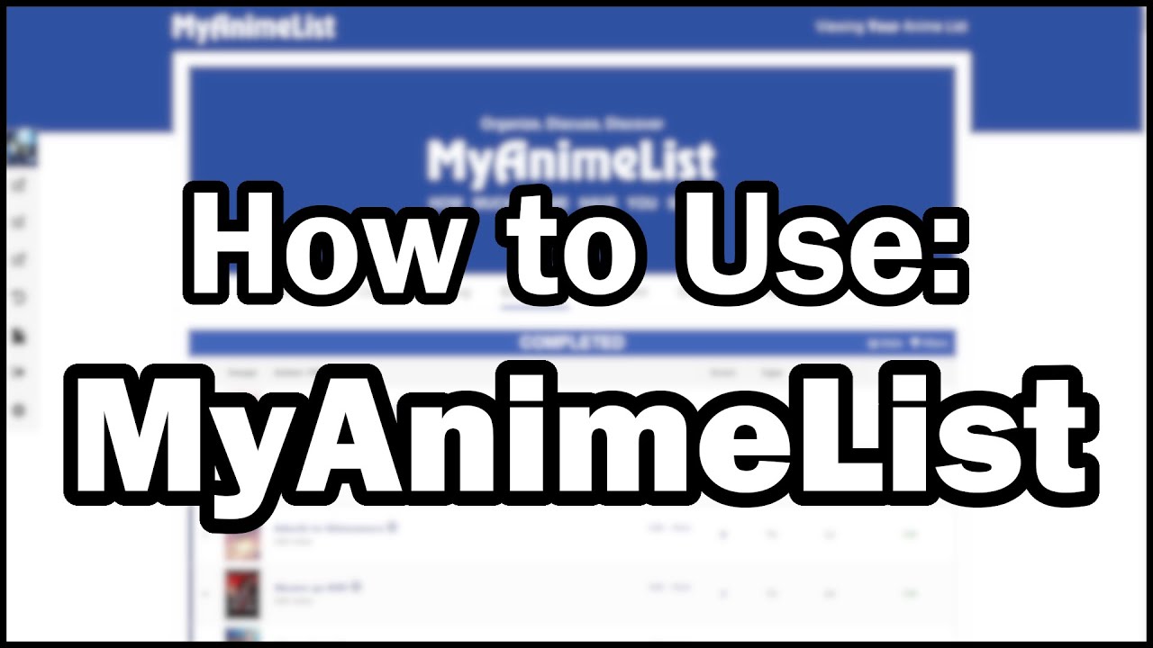 How to Navigate MyAnimeList - YouTube