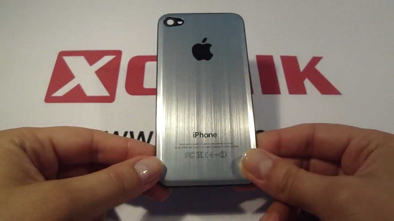 iPhone 4 iPhone 4S aluminium silver back cover beveled - YouTube