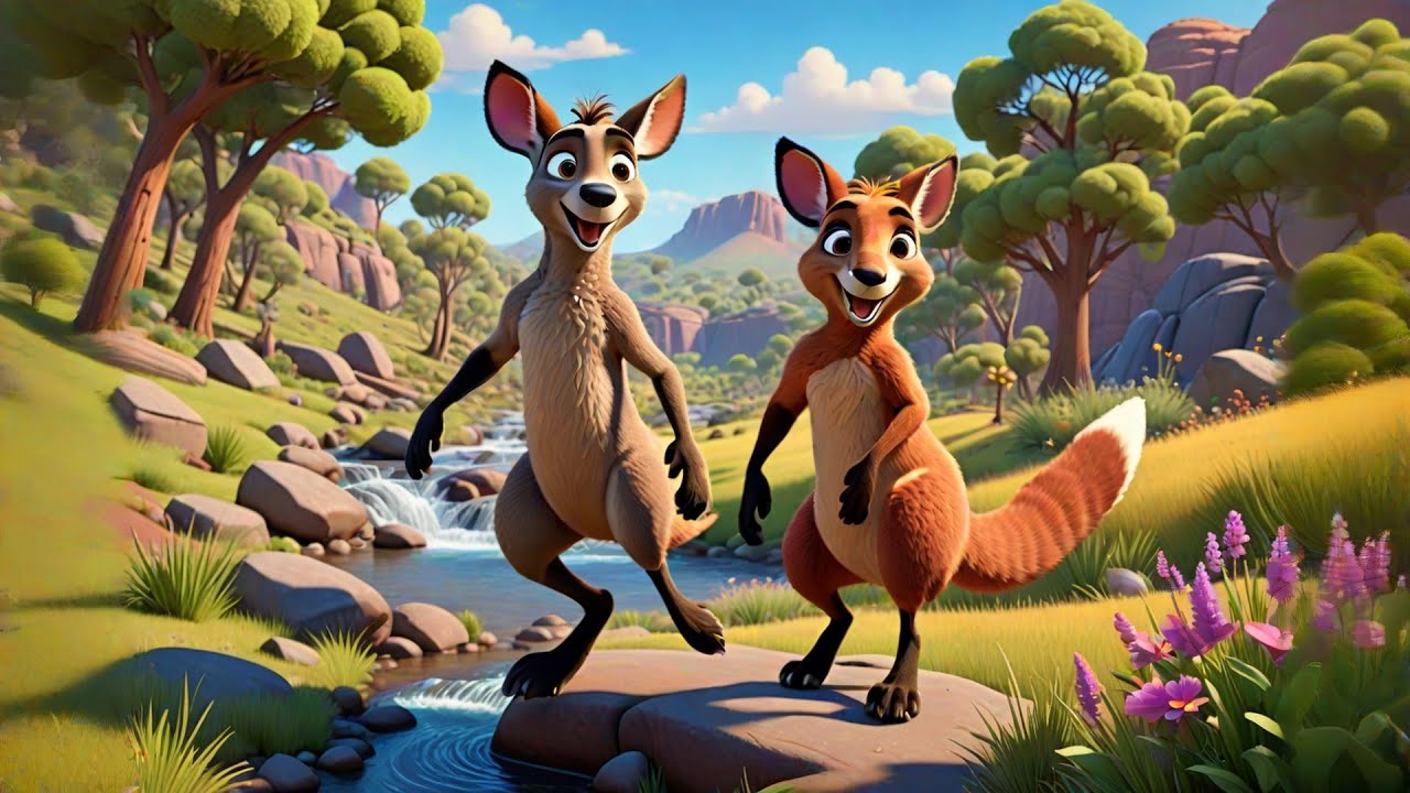 Six Jumping Kangaroos Hop Hop Hop | Energetic Animal Song for Kids ...