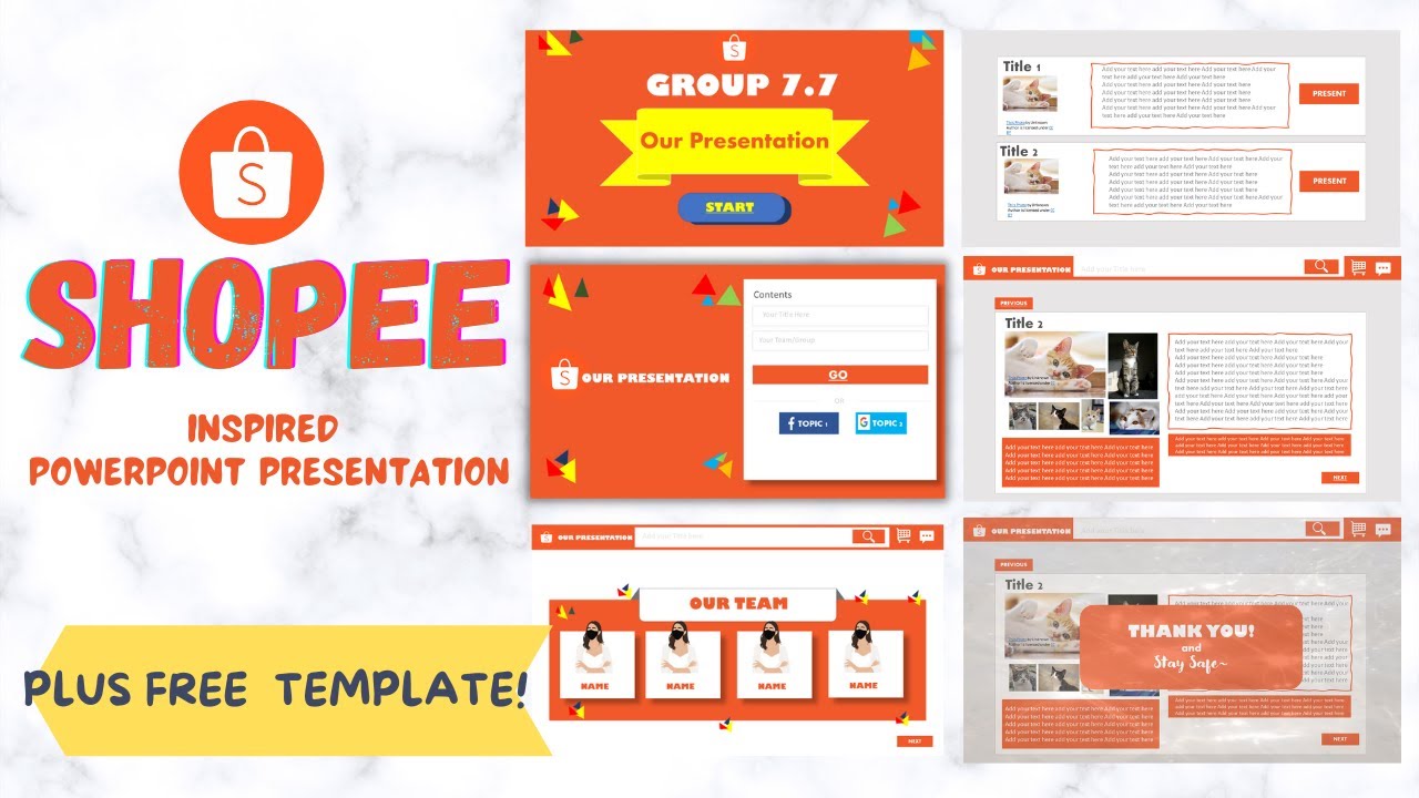 SHOPEE inspired powerpoint template plus FREE TEMPLATE |TUTORIAL| - YouTube
