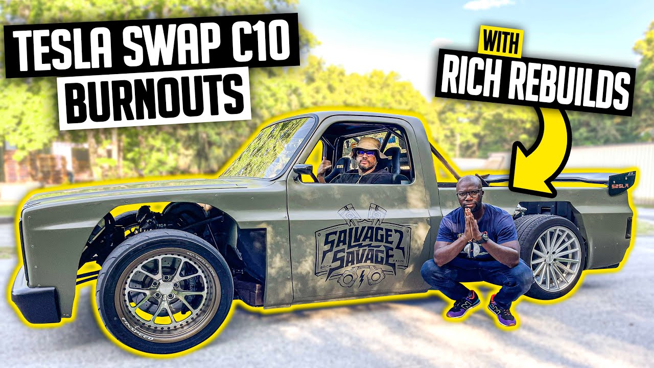 Tesla Swapped Squarebody Burnouts at Festival of Speed! - EV C10 Ep. 29 ...