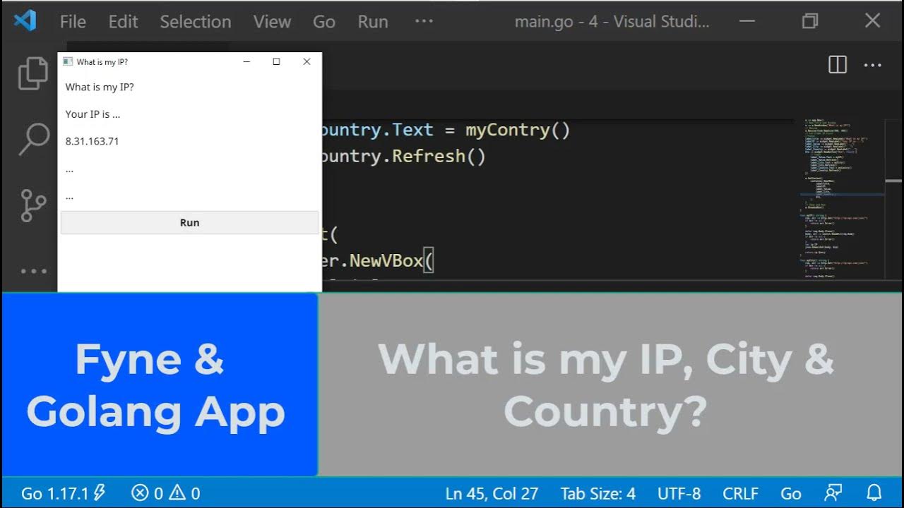 What is my IP Country City - Fyne GUI Golang tutorial 19 - YouTube