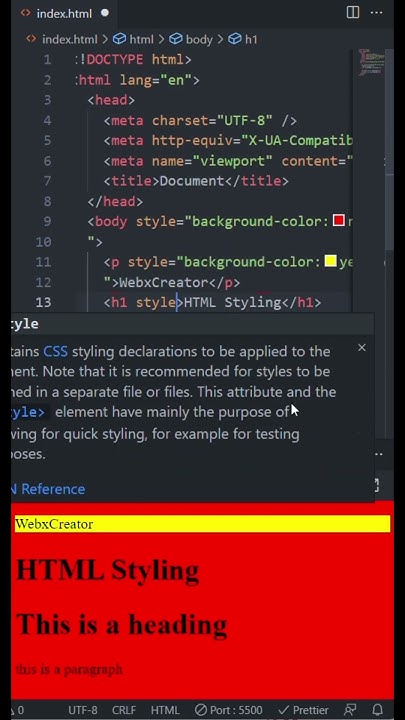 HTML - Styling #WebxCreator - YouTube
