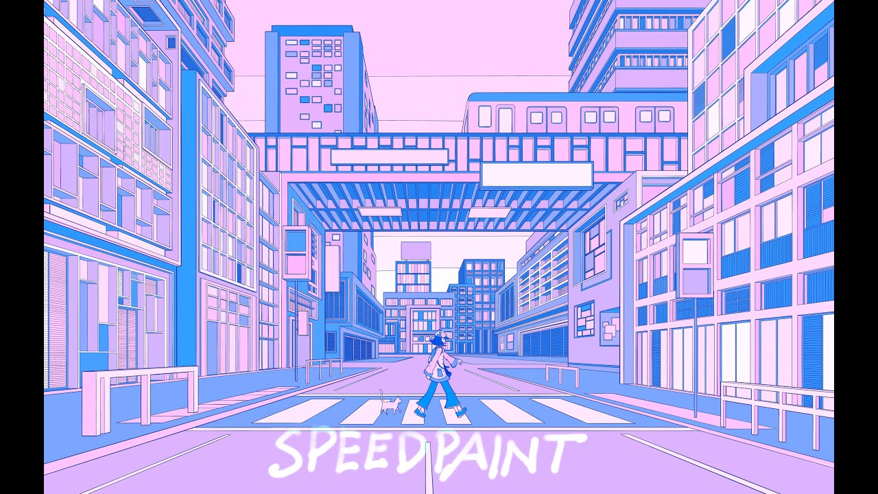Nightfall Walk - Procreate Speedpaint - City Painting - YouTube