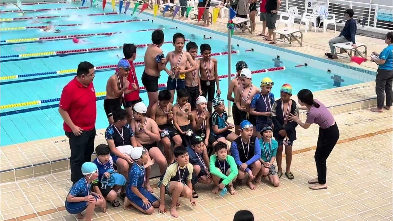 P4-6 swim meet P5 4*50 relay freestyle and awards ceremony - YouTube