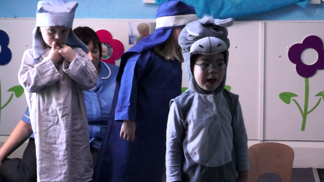 Jake first nativity play little donkey - YouTube