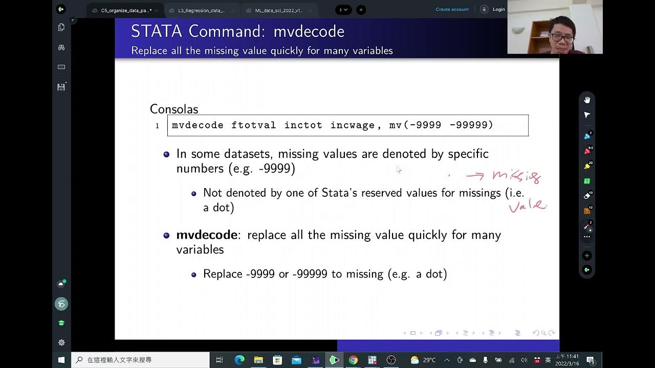 STATA Class 4-1: mvdecode - YouTube