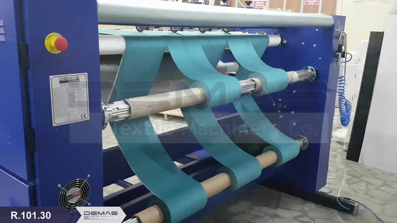 Demas Fabric Slitting Machine - YouTube