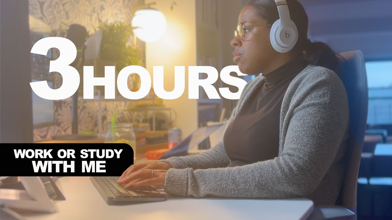 Work or Study w/ Me | 3HRs, Real Time, Calming Music & 25min Pomodoro ...