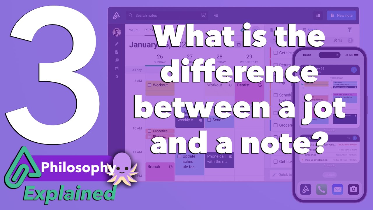 Amplenote Explained 3: What is the difference between a jot and a note ...