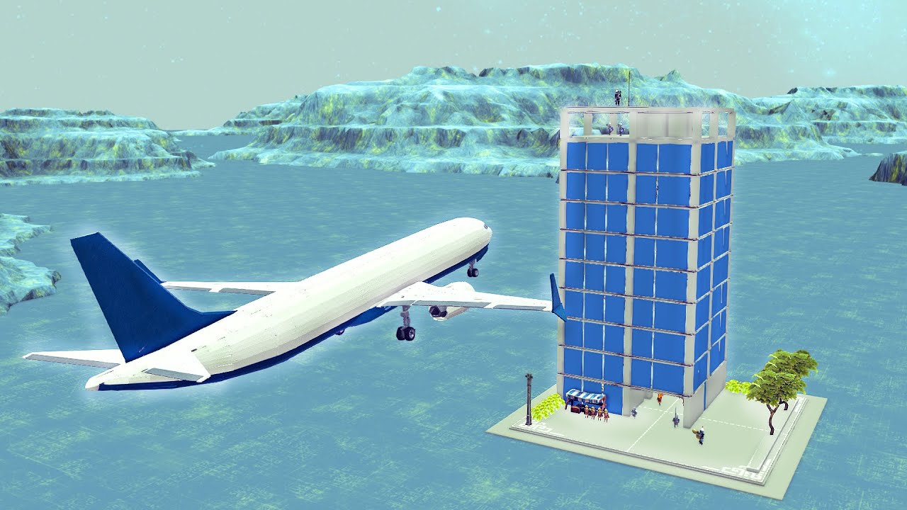 AIRPLANE CRASHES IMPACT IN A BUILDING #1 | BESIEGE - YouTube
