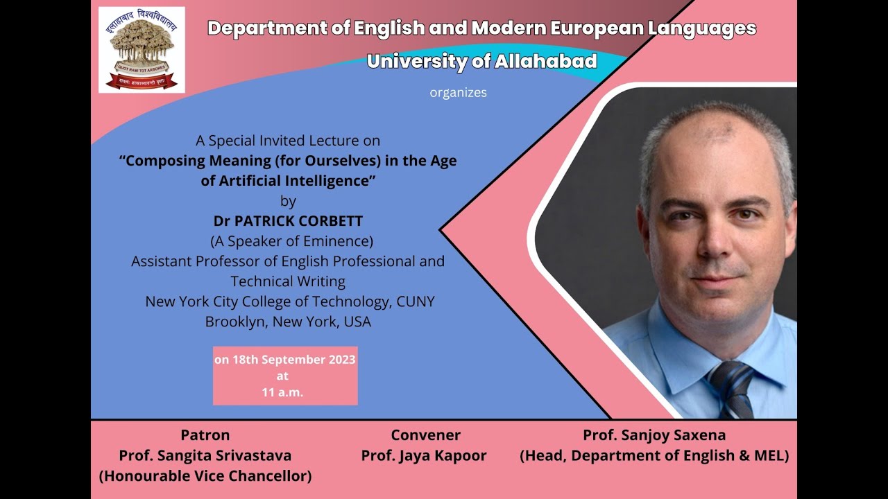 A Special Lecture by Dr. Patrick Corbett from New York City College of ...